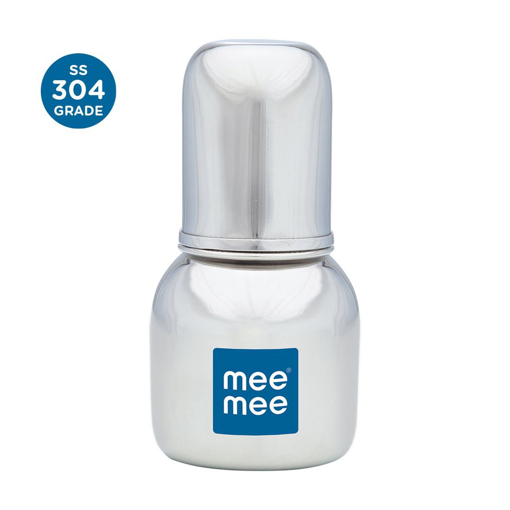 Mee Mee Premium Steel Feeding Bottle 120ml [mm-sp 4 (pk1)] | Jeevee