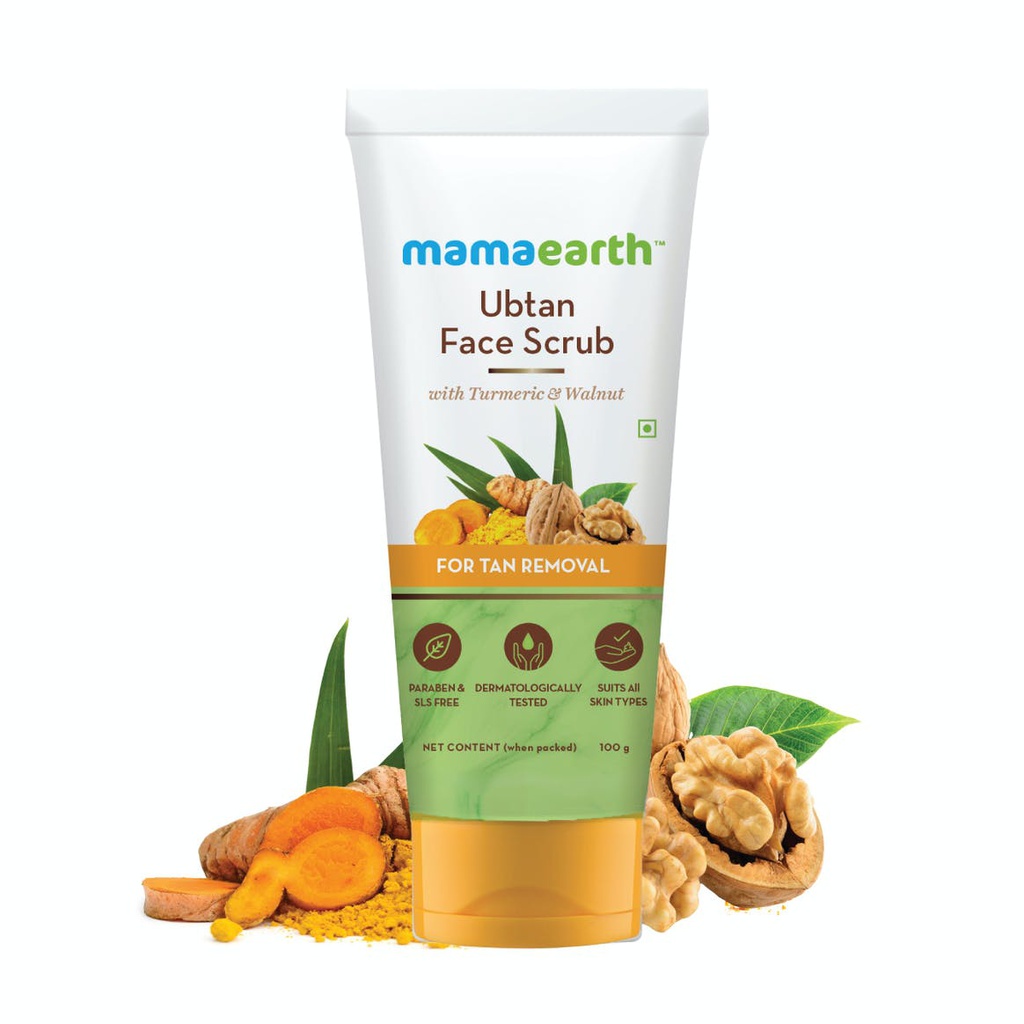 Mamaearth Ubtan Face Scrub With Tumeric & Walnut - 100 Gm | Jeevee