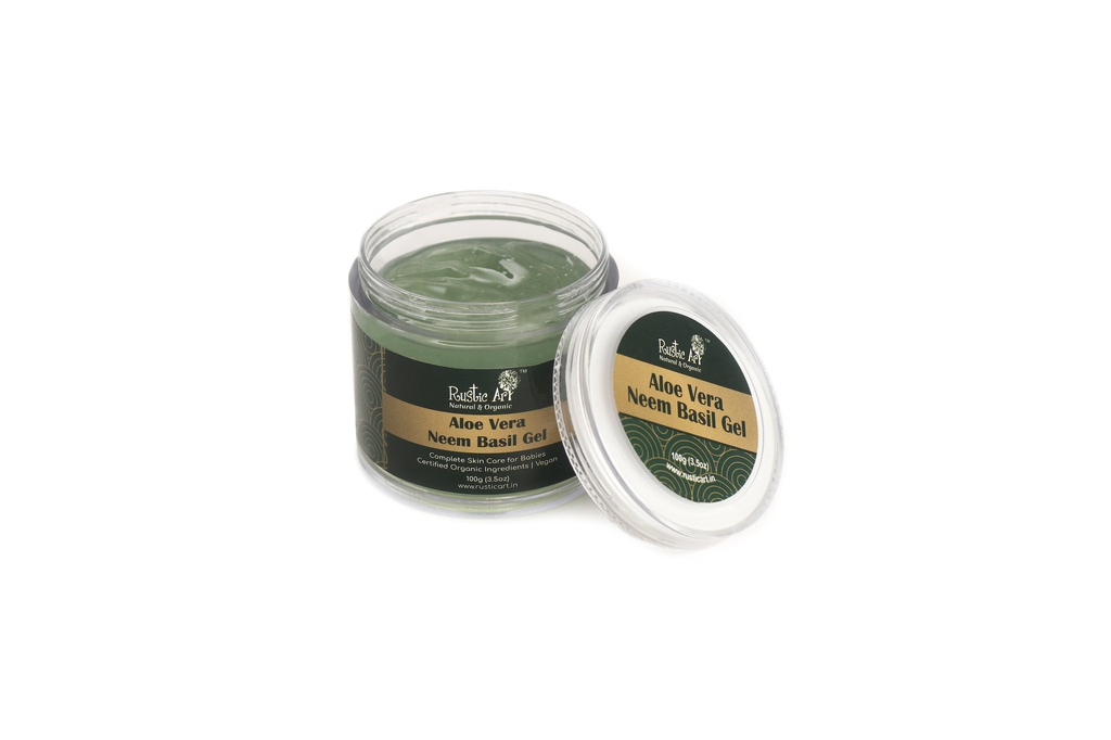 Rustic Art Aloe Vera Neem Basil Gel (for Babies), 100gm | Jeevee