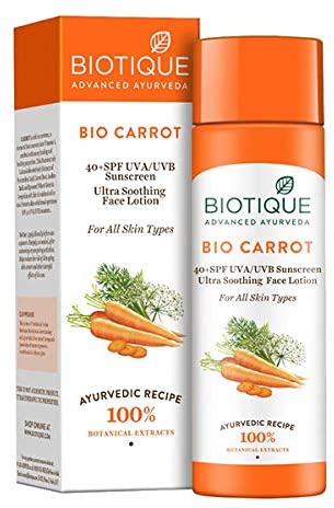 Biotique Carrot Lotion Sunscreen Spf 40- 120 Ml | Jeevee