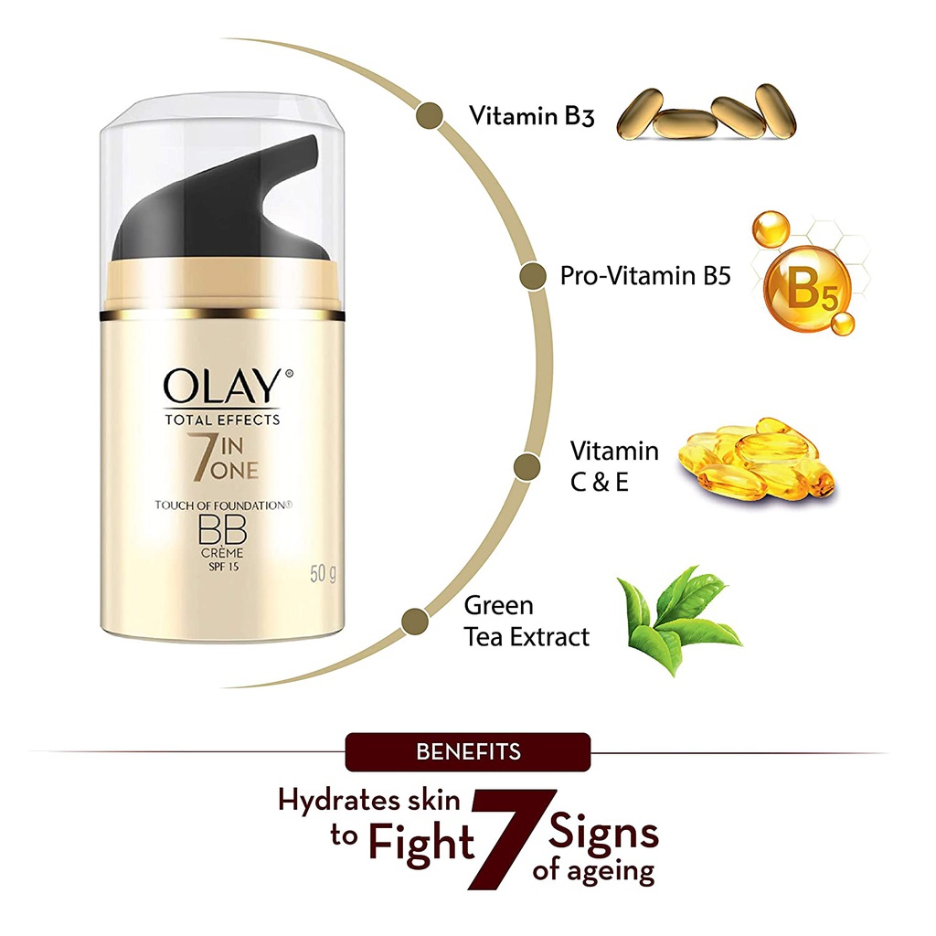 Olay Total Effects Day Cream - Touch Of Foundation, 50g Pack | Jeevee