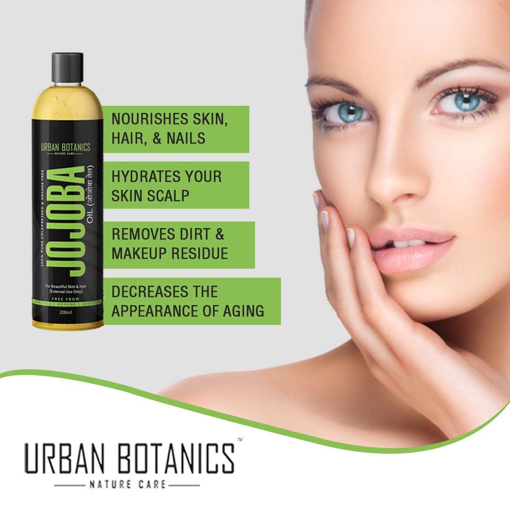 Urban Botanics 100% Pure Cold Pressed Jojoba Oil - 200 Ml | Jeevee