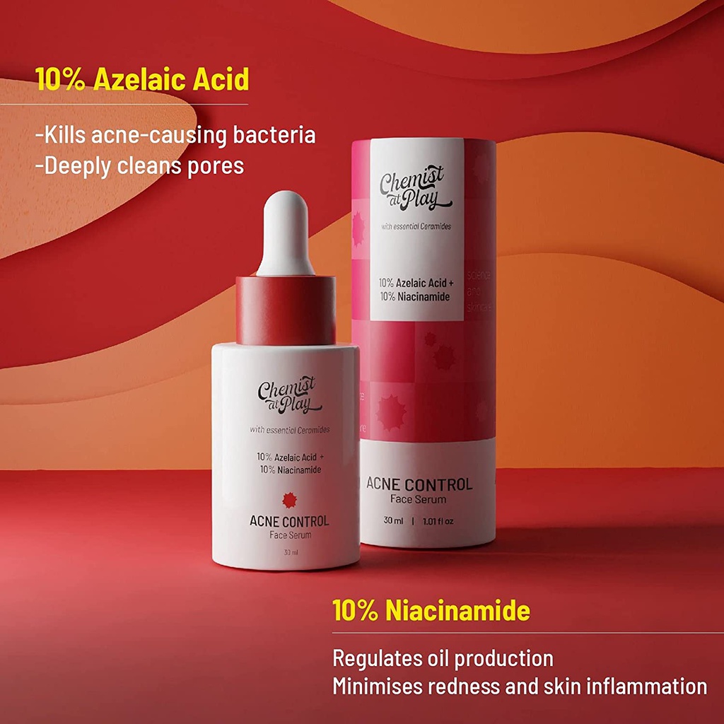 Chemist At Play Acne Control Serum - 30ml (10% Azelaic Acid + 10% ...