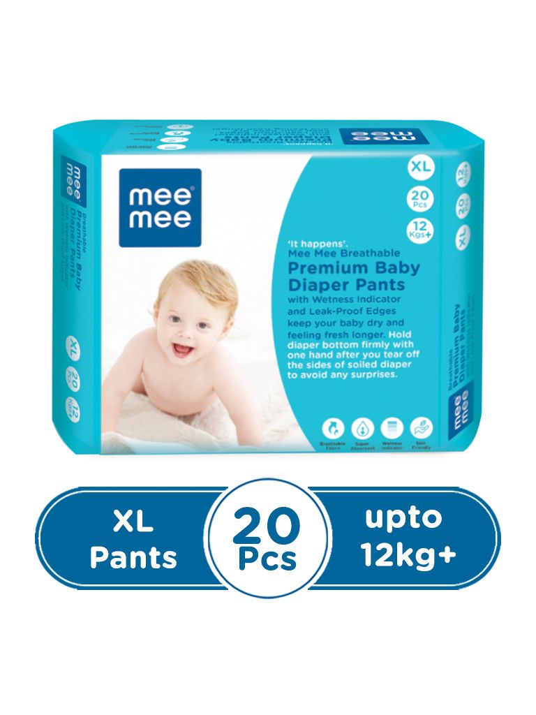 Mee Mee Baby Diaper Pants Xl- 20 Mm-3060 Xl (pk-20) Pant Style | Jeevee