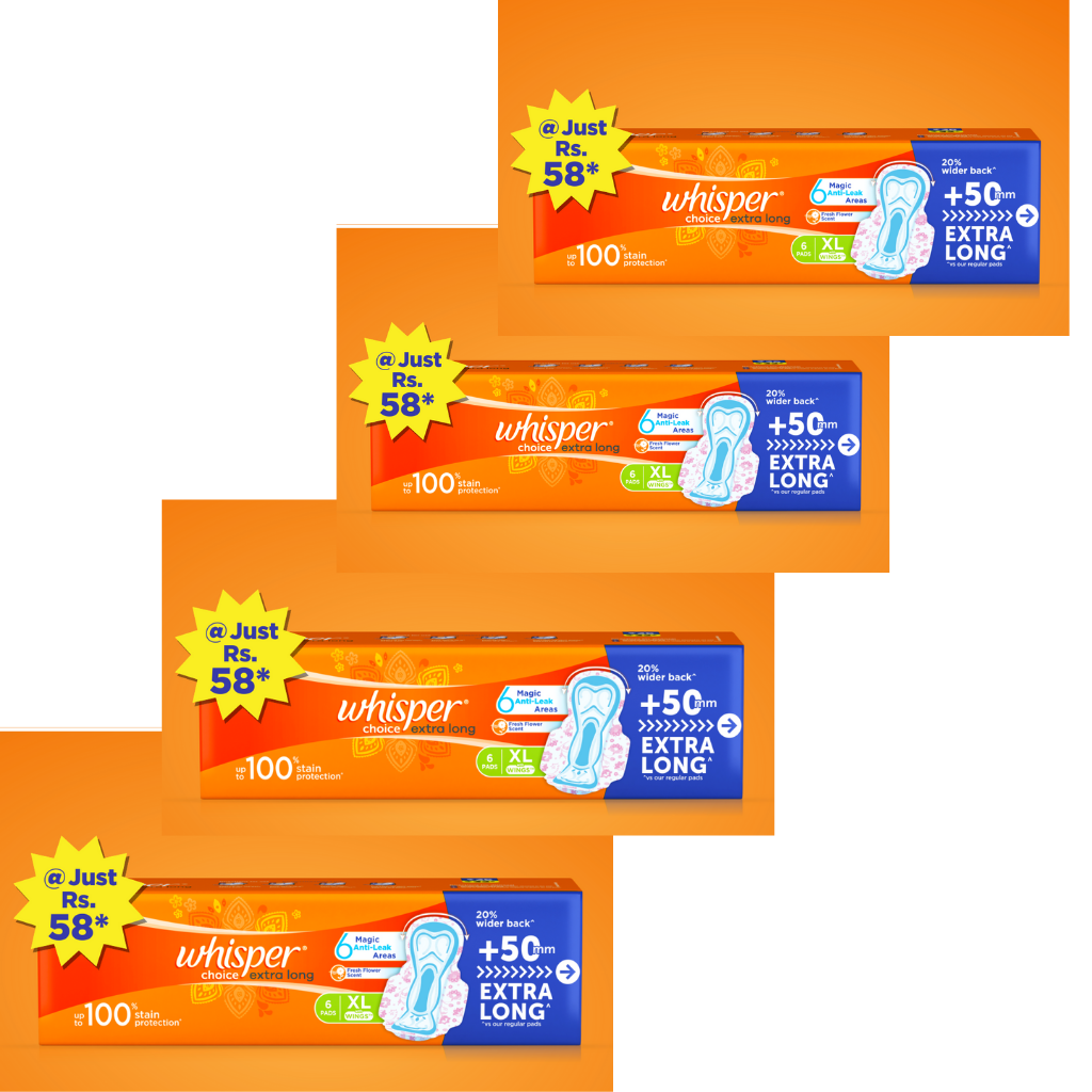 Whisper Choice Sanitary Pads Extra Long Size With Wings 6 Pc Pack (buy ...