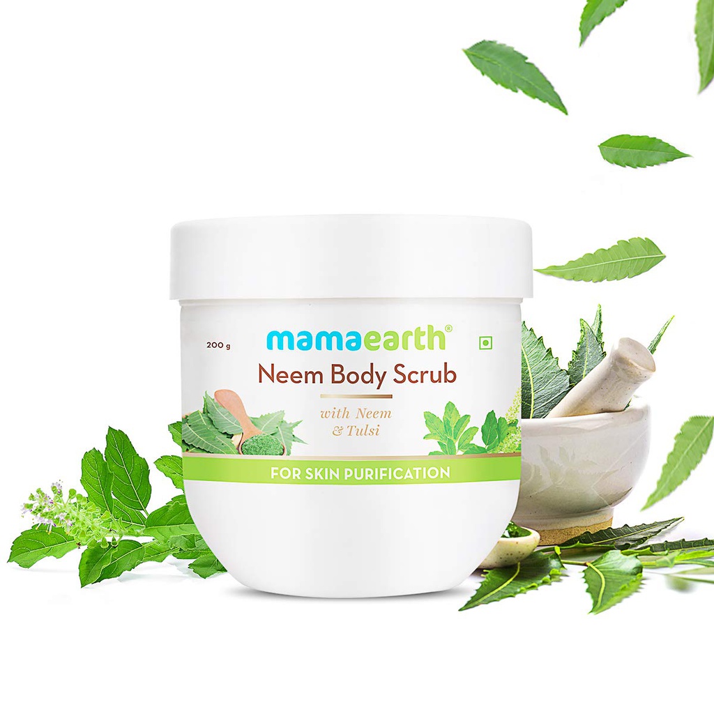Mamaearth Neem Body Scrub With Neem & Tulsi For Skin Purification 200 G ...