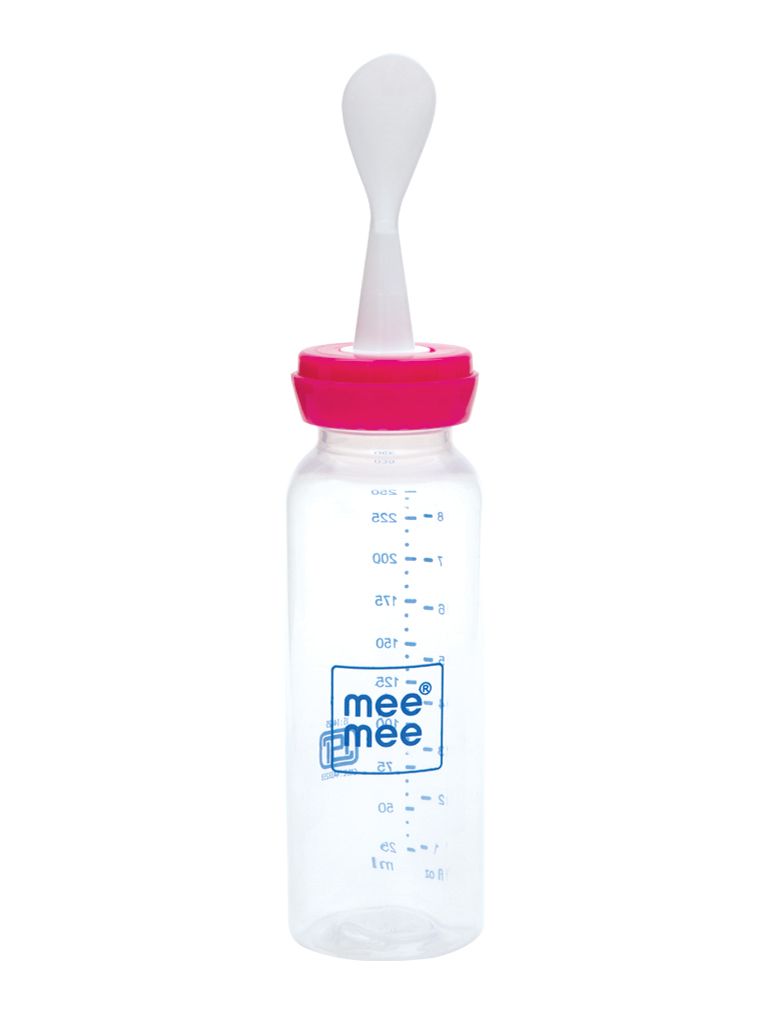 Mee Mee 2 In 1 Baby Feeding Bottle With Spoon - 250ml (mm-fp 6a) | Jeevee