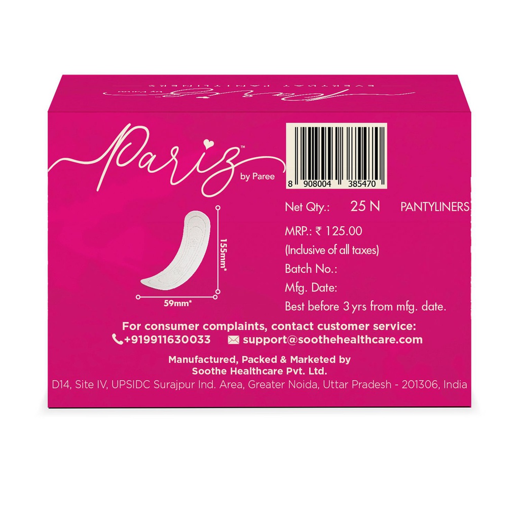 Paree Prima Everyday Pantyliners (pack Of 25) | Jeevee