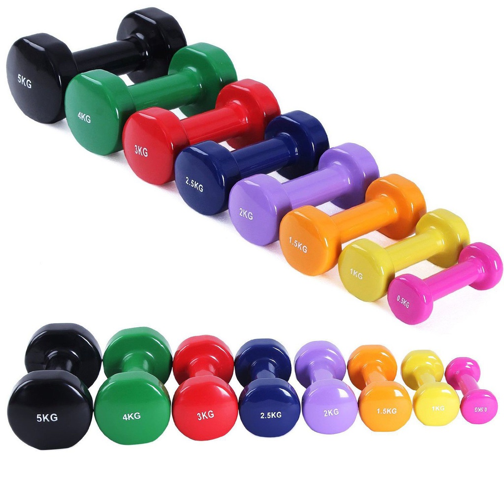 Sky Brand Vinyl Dumbbell Set Solid Aerobic Training Weights Strength Home Dumbbells Gym ...