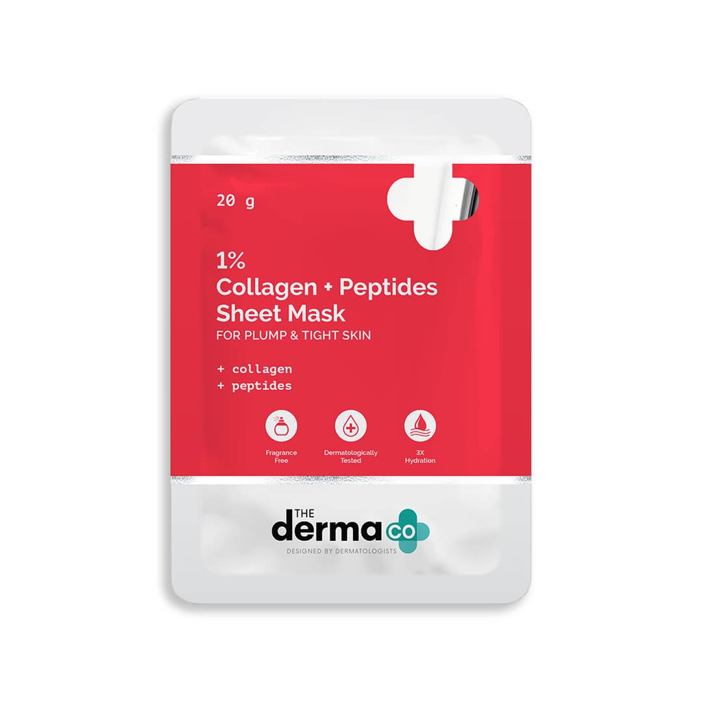The Derma Co. 1% Collagen + Peptides Sheet Mask 20g | Jeevee