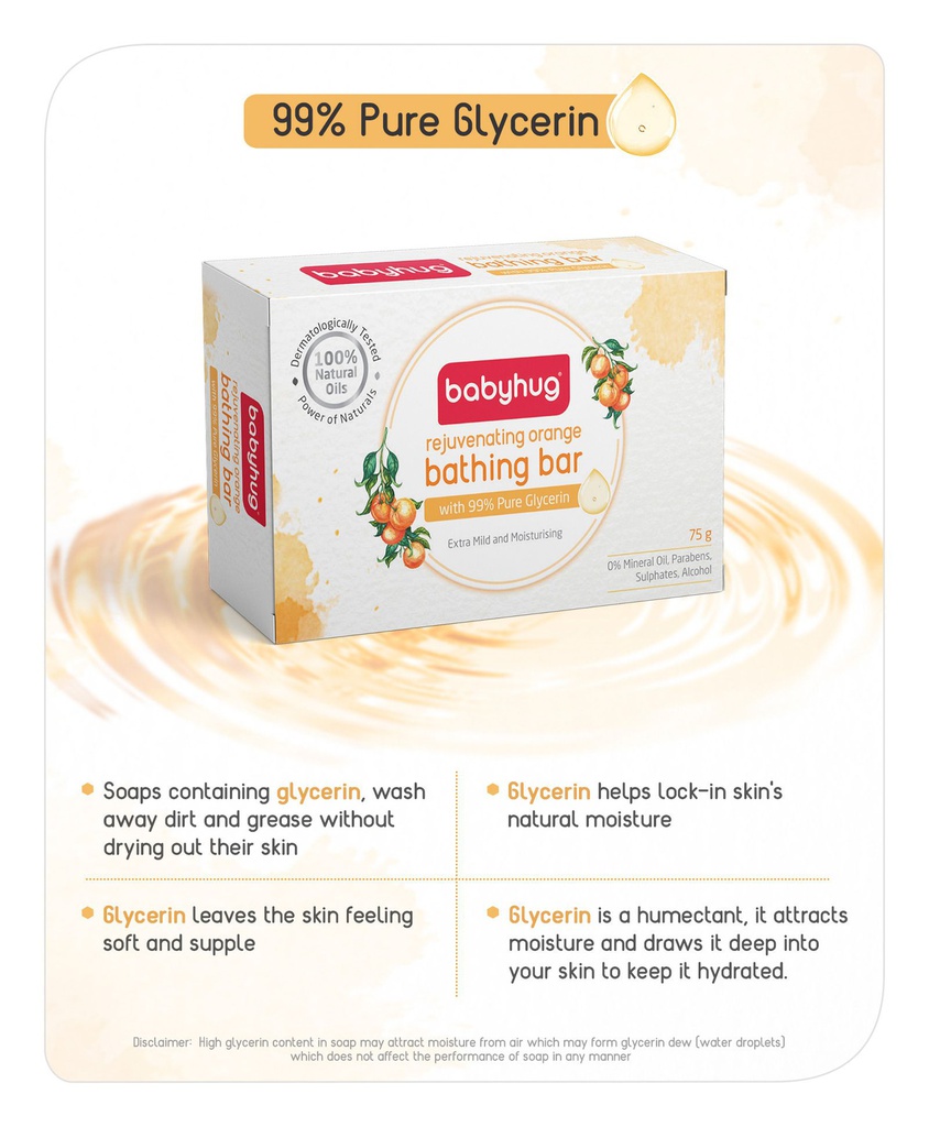 Babyhug Rejuvenating Orange Bathing Bar - 75 Gm | Jeevee