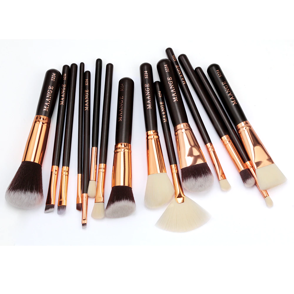 Maange15 Pcs Professional Makeup Brushes Set Powder Foundation, Eye ...