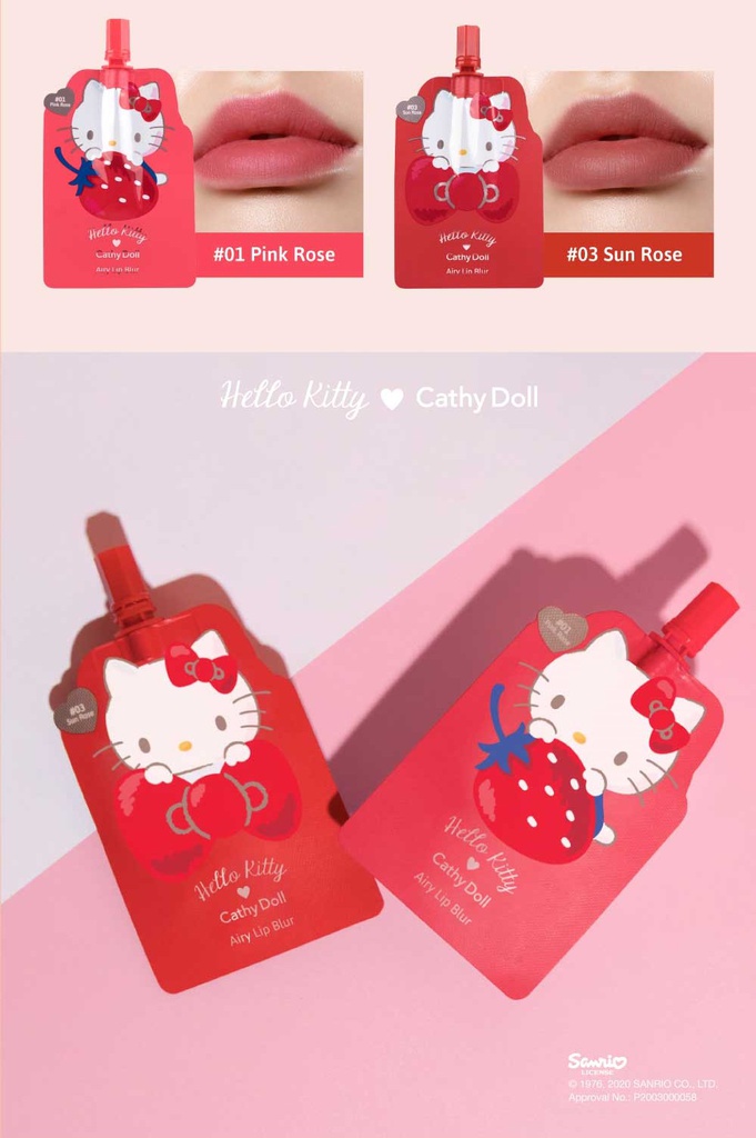 Cathy Doll Hello Kitty Airy Lip Blur 2g (01 Pink Rose) | Jeevee