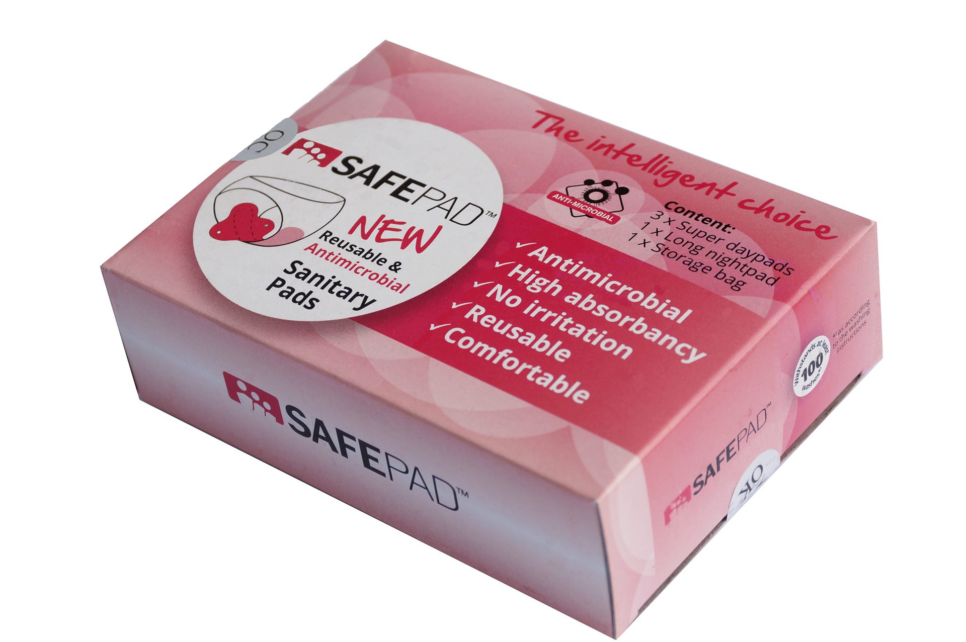Safepad Reusable & Antimicrobial Sanitary Pads – Set Of 4 Pads | Jeevee
