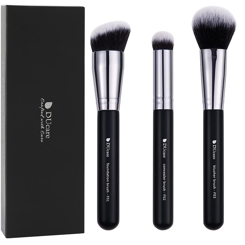 Ducare 3 Pcs Contour Highlighter Brush (black) | Jeevee