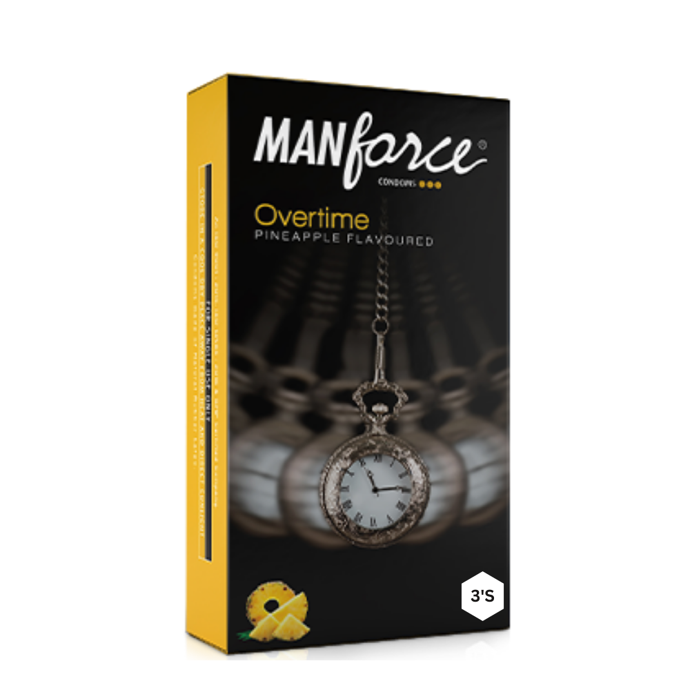 Manforce Overtime Pineapple Flavored 3pcs Dotted Condom | Jeevee