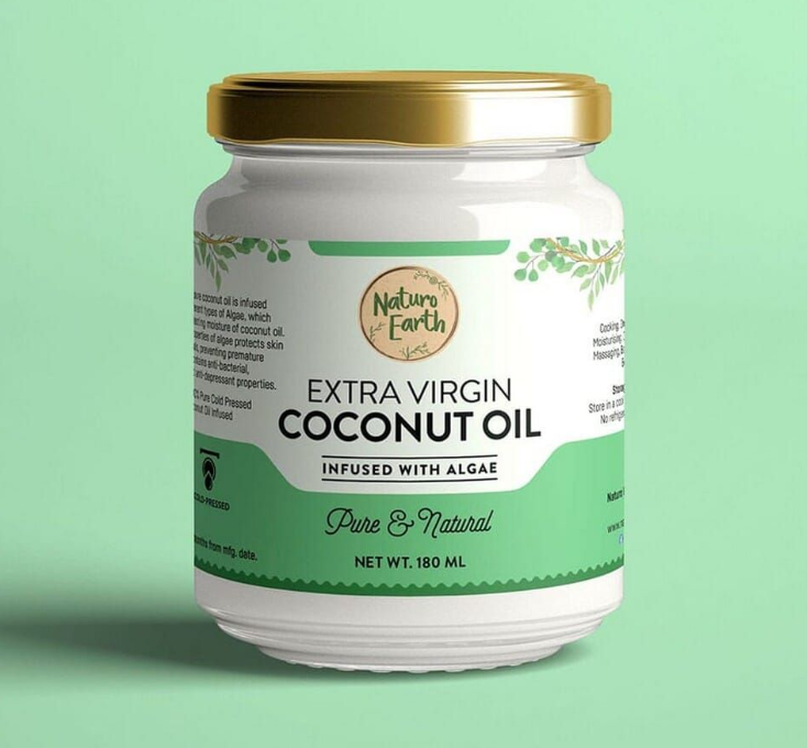 Naturo Earth Organic Cold Pressed Extra Virgin Coconut Oil With Algae ...