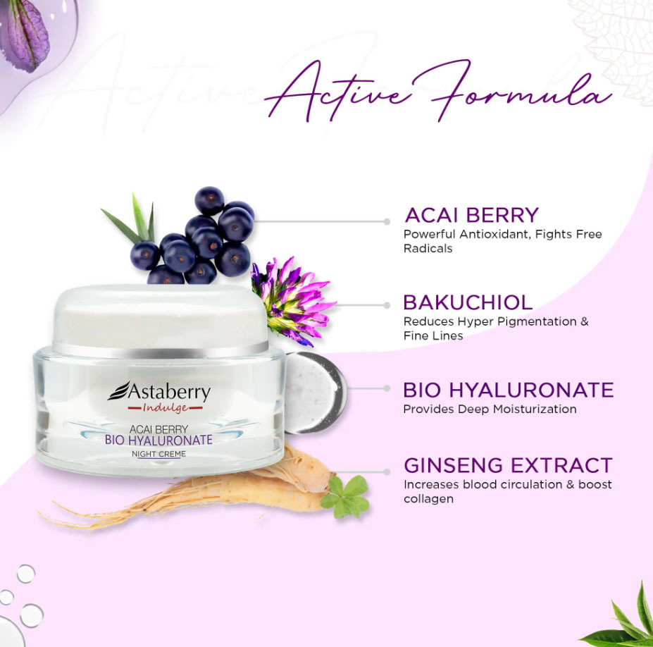 Astaberry Bio Hyaluronate Night Cream 50gm | Jeevee
