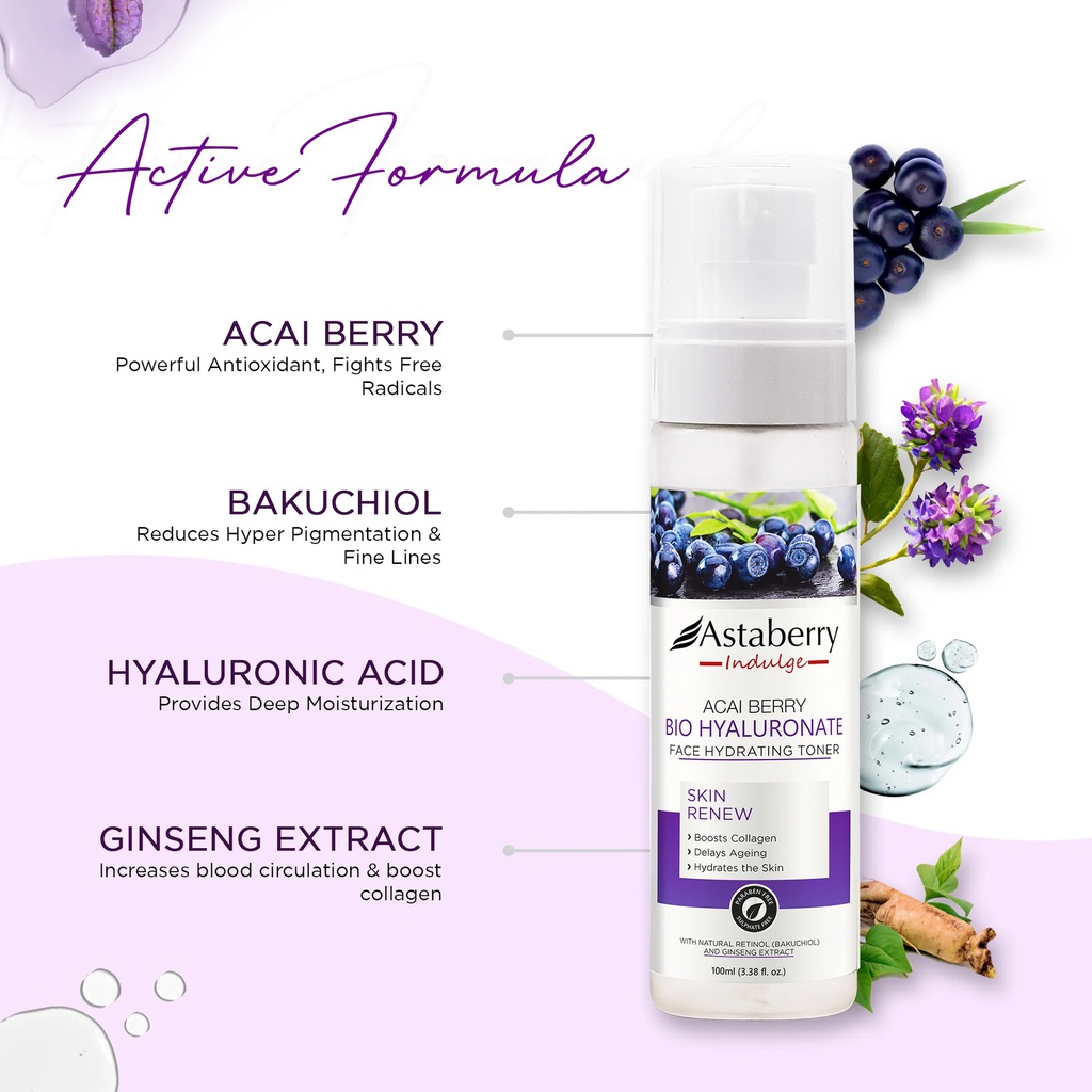 Astaberry Bio Hyaluronate Face Hydrating Toner 100ml | Jeevee