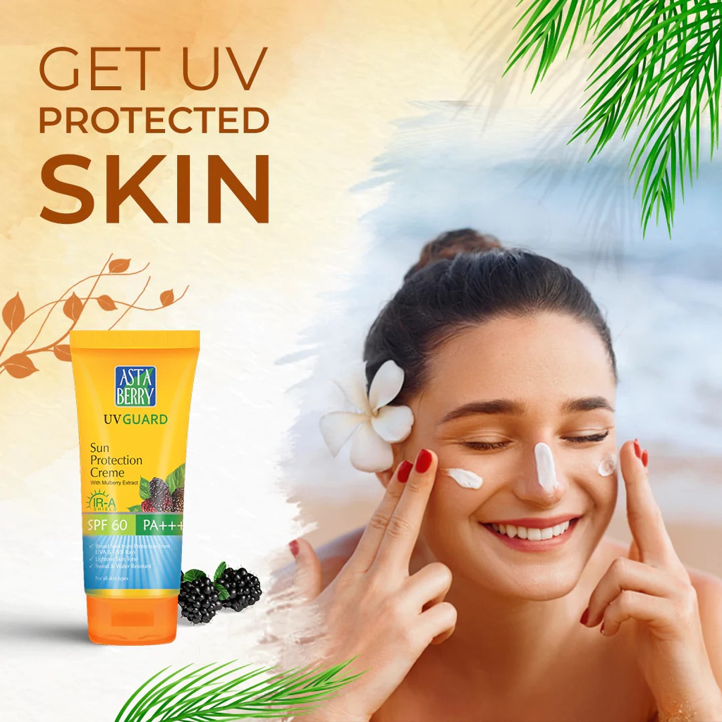 Astaberry Uv Guard Sun Protection Creme Spf 60 - 50 Ml | Jeevee