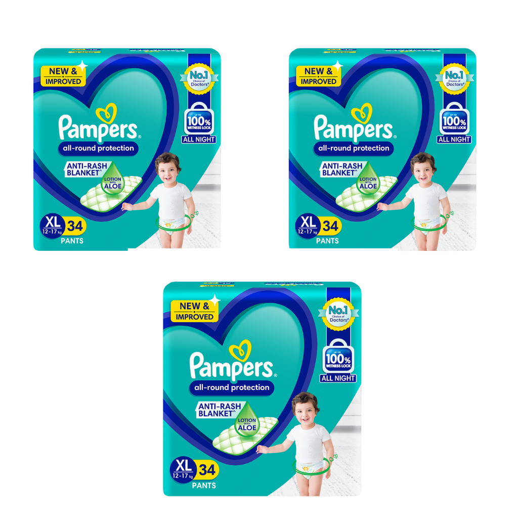Pampers Diaper Xl-34s [pack Of 3] | Jeevee