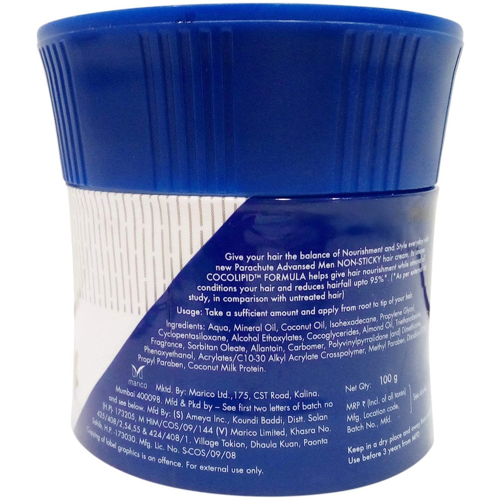 Parachute Advanced Men Hair Cream(anti Hairfall)100 Gm | Jeevee