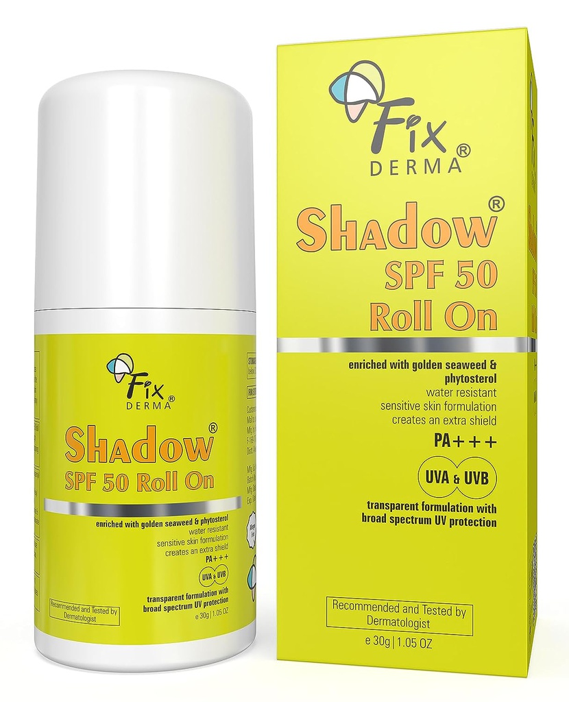 Fixderma Shadow Spf 50 Roll On, Sunscreen For Face 30gm | Jeevee
