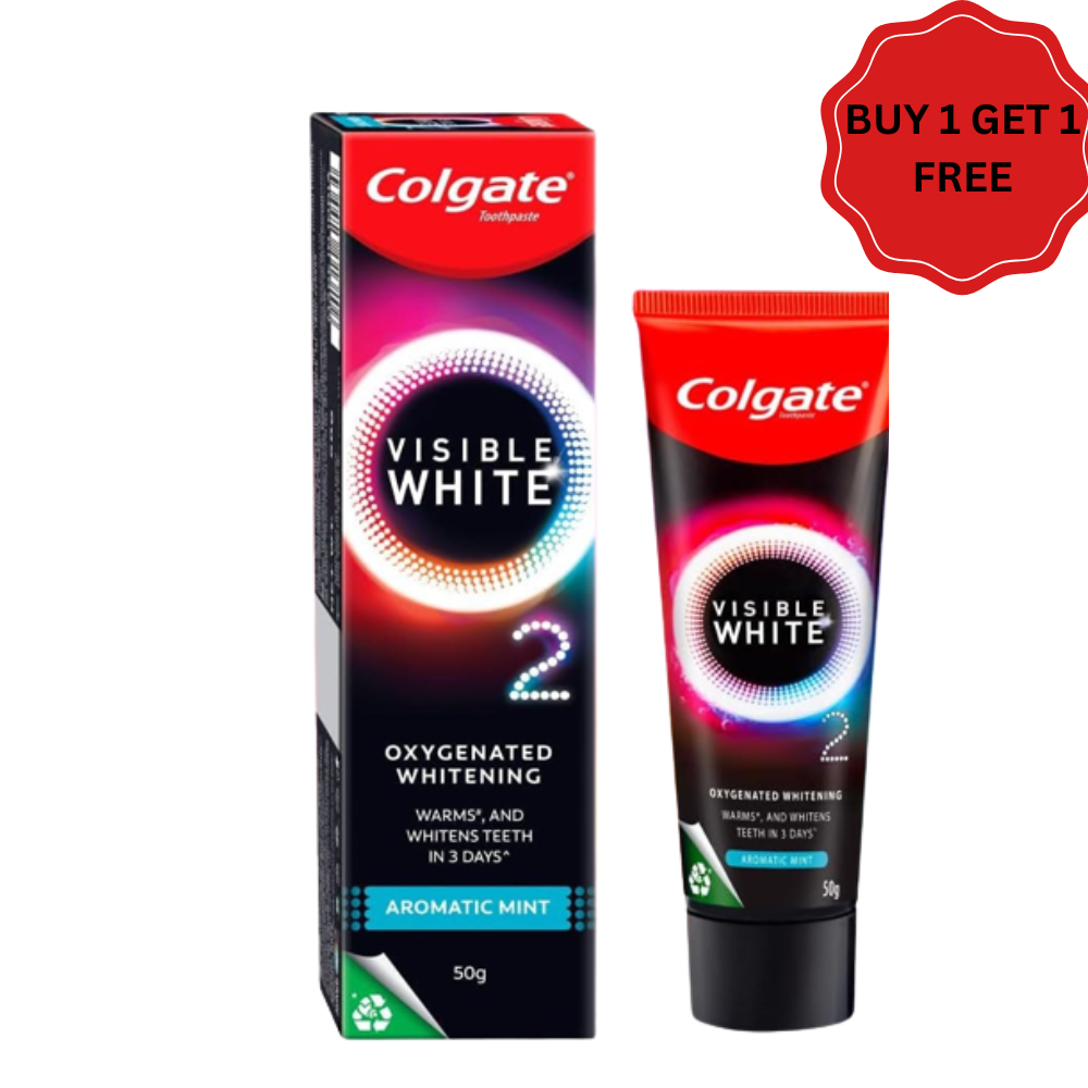 Colgate Visible White O2 Aromatic Mint-50g(buy 1 Get 1 Free) | Jeevee