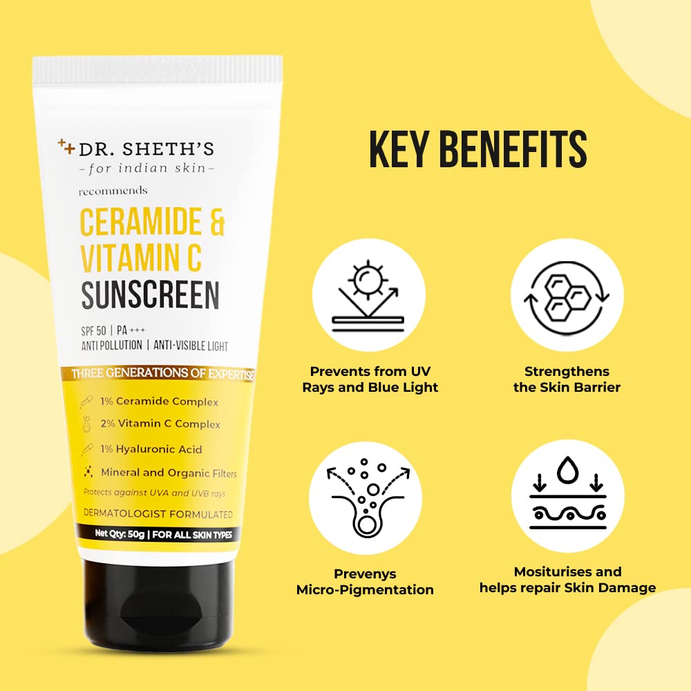 Dr. Sheth’s Ceramide & Vitamin C Sunscreen-50gm | Jeevee