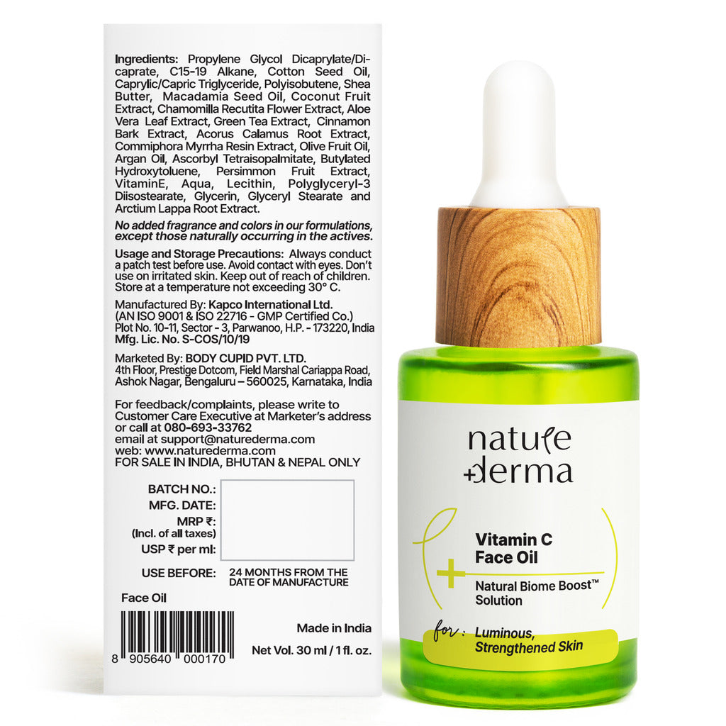 Nature Derma Vitamin C Face Oil Solution - 30 Ml | Jeevee