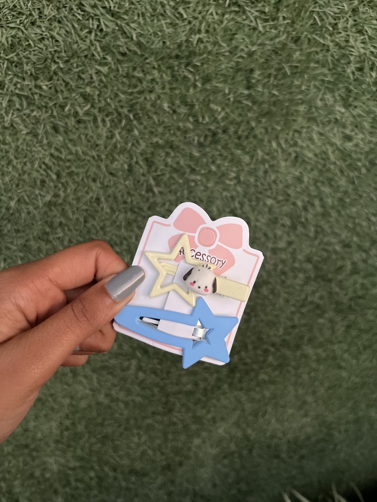 Chibi Star Clips (cream-blue) | Jeevee