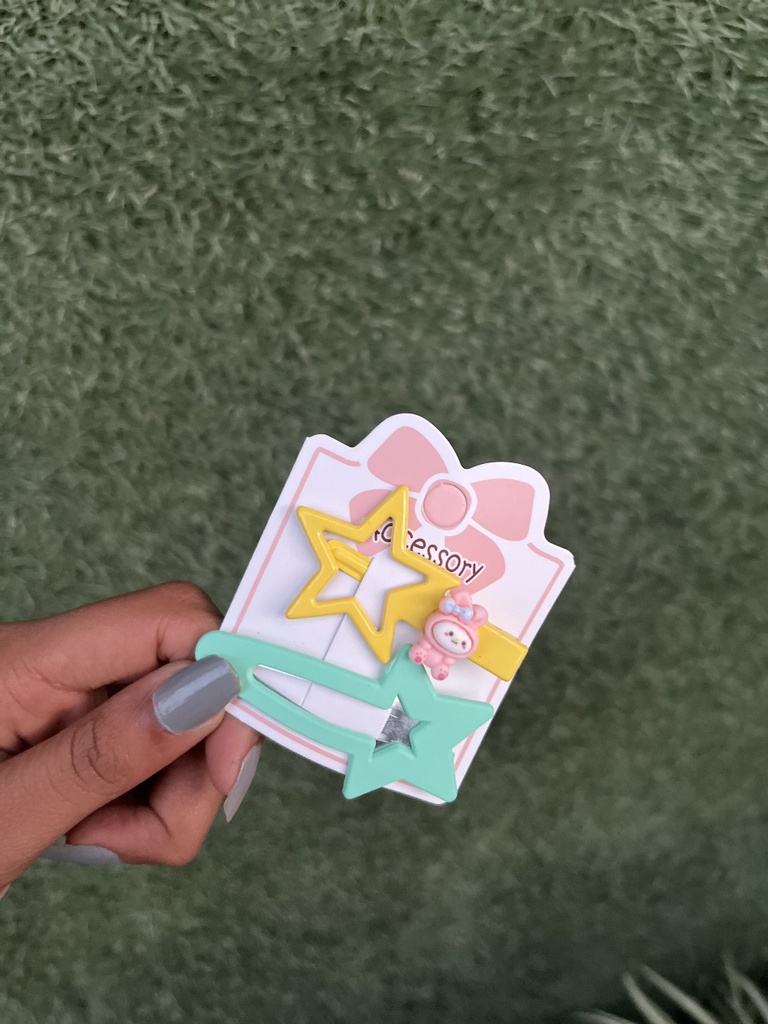 Chibi Star Clips (yellow-green) | Jeevee