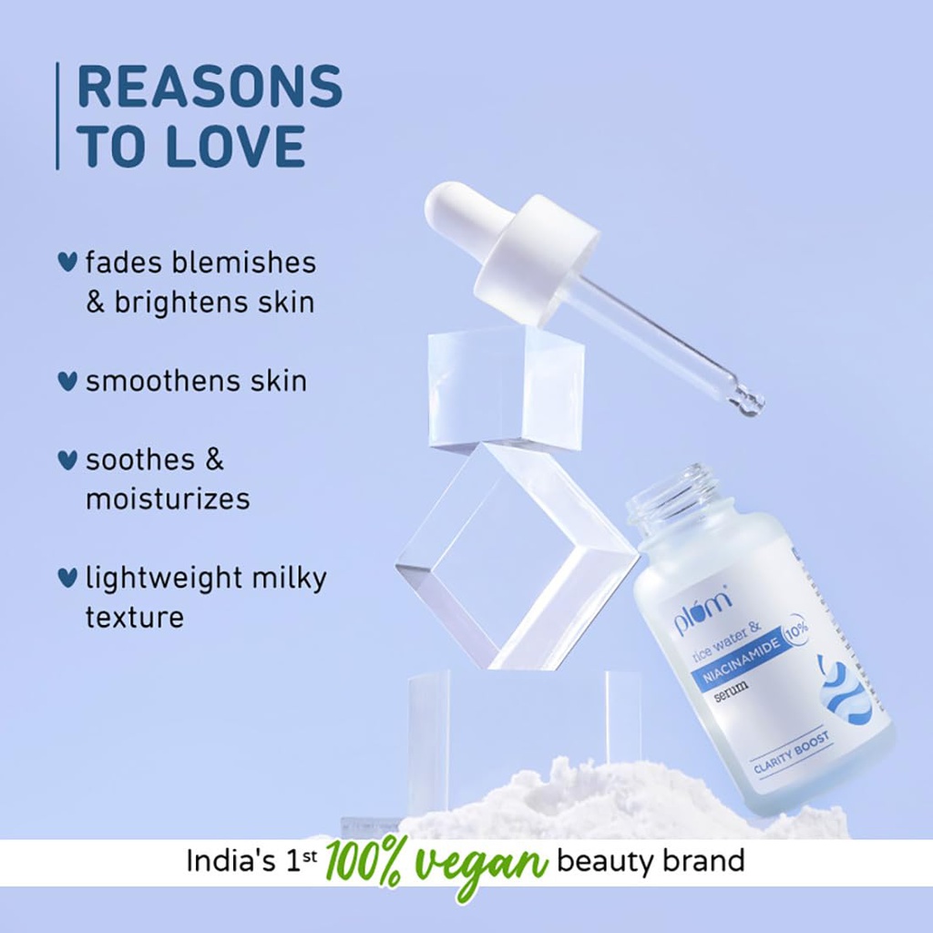 Plum Rice Water & 10% Niacinamide Serum 10ml | Jeevee