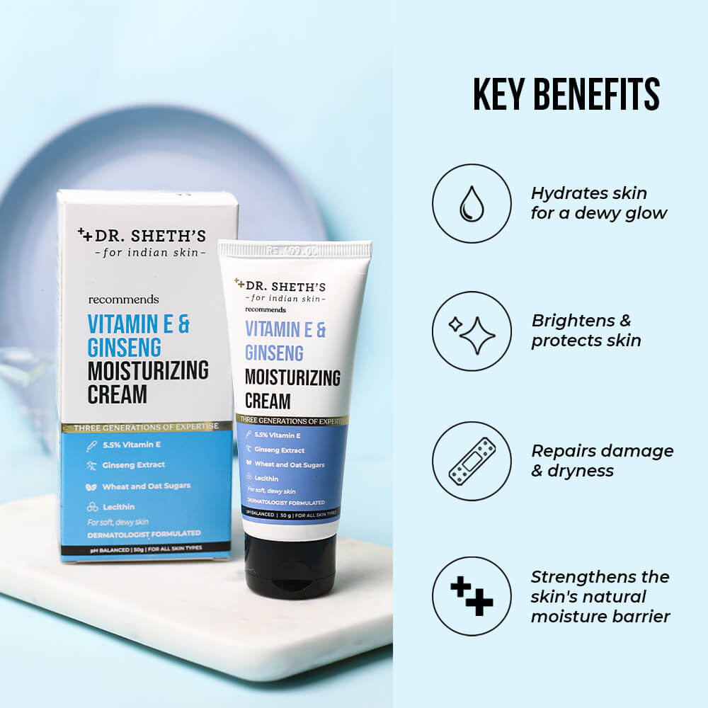 Dr. Sheth's Vitamin E & Ginseng Moisturizing Cream-50g | Jeevee