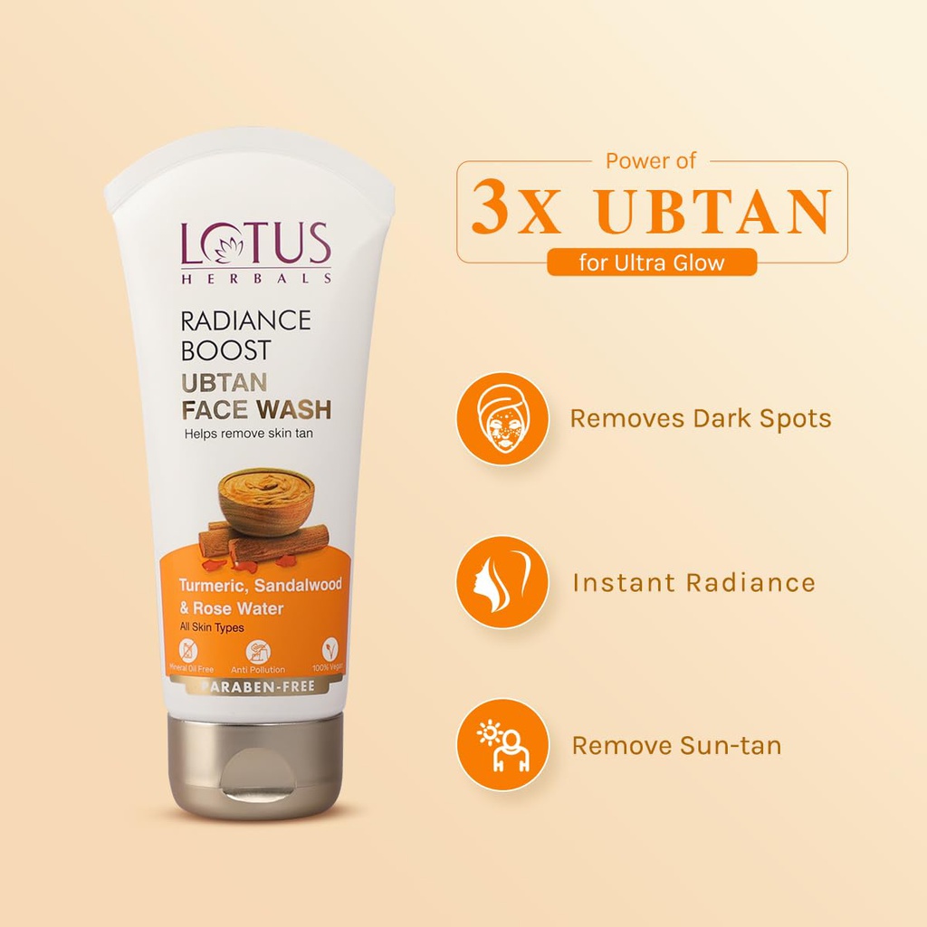 Lotus Herbals Ubtan Face Wash - 100gm | Jeevee