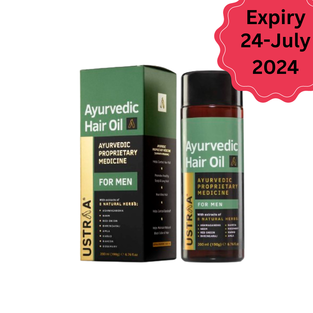 Ustraa Ayurvedic Hair Oil 200ml - With 8 Natural Herb Extracts, Controls Hair Fall, Fights ...