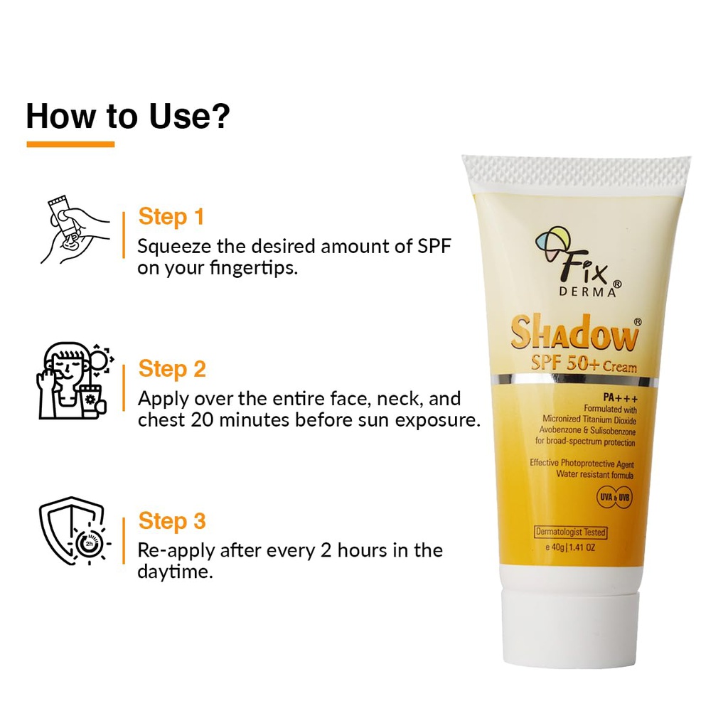 Buy Dry Skin Sunscreen - Fix Derma Shadow Cream Based @ 5% Off | Jeevee
