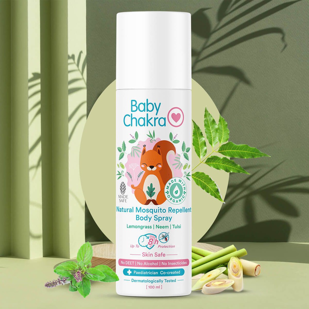 Baby Chakra Natural Mosquito Repellent Body Spray- 100ml | Jeevee