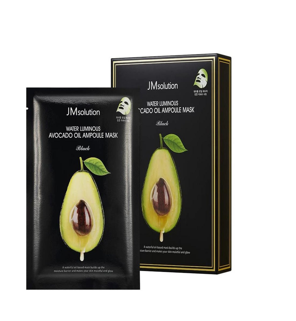 Jmsolution Water Luminous Avocado Oil Ampoule Mask Black-10sheets | Jeevee