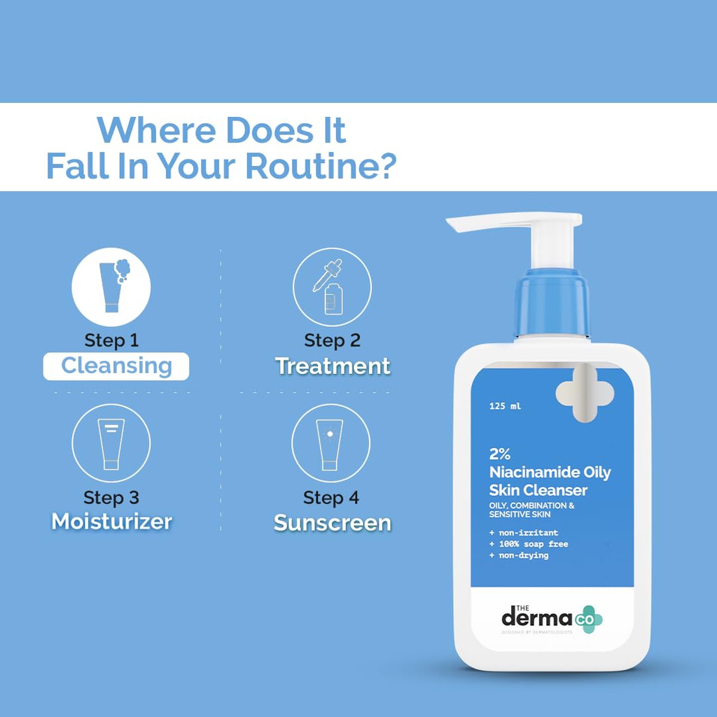 The Derma Co 2% Niacinamide Oily Skin Cleanser- 125 Ml | Jeevee