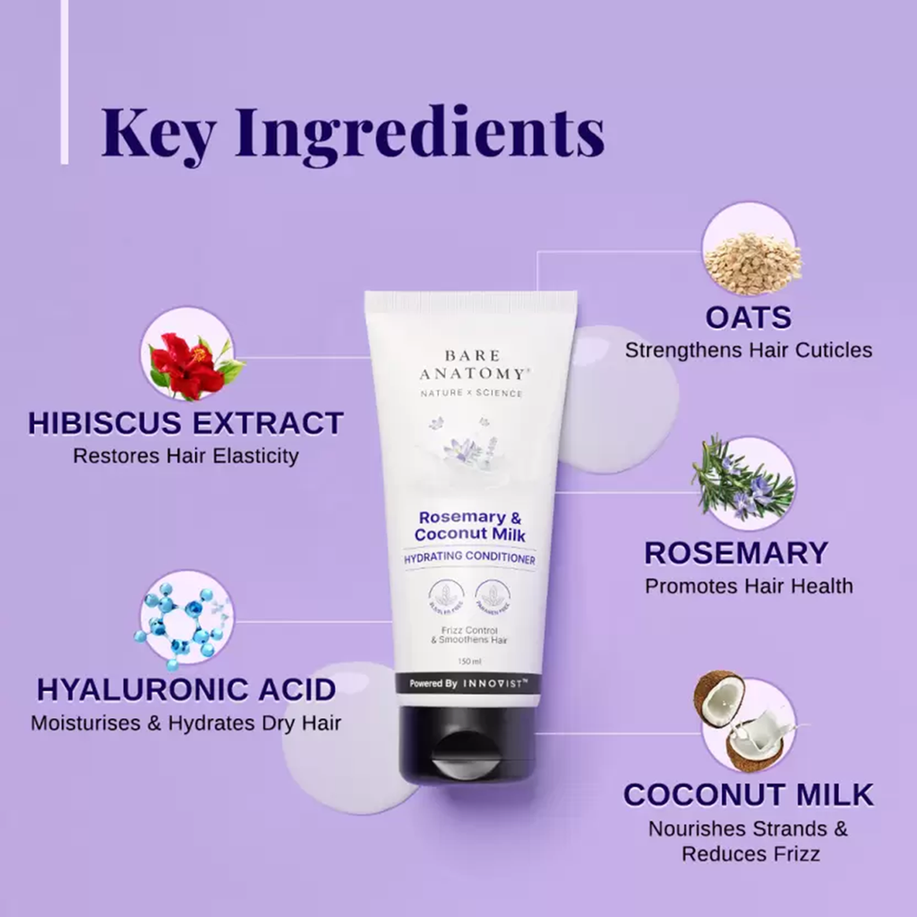 Bare Anatomy Hydrating Conditioner With Rosemary & Coconut- 150gm | Jeevee