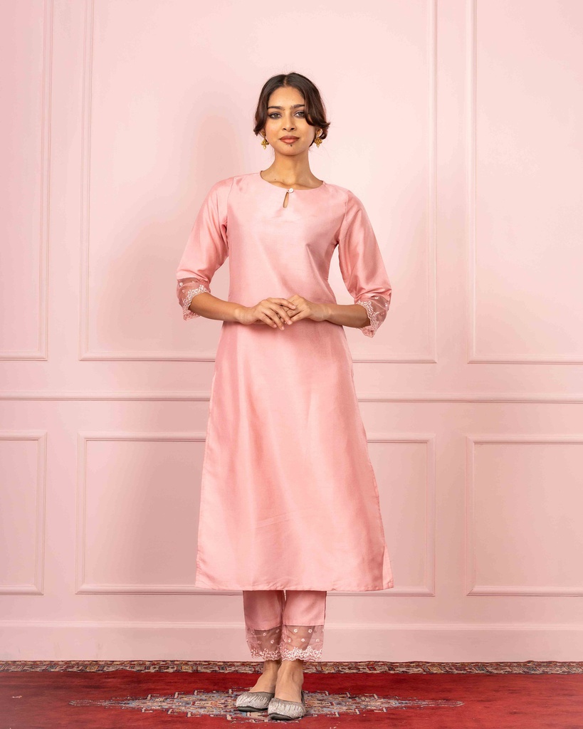 Aadhya Ladies Salwar Kameez Rose Pink In Poly Silk Material | Jeevee
