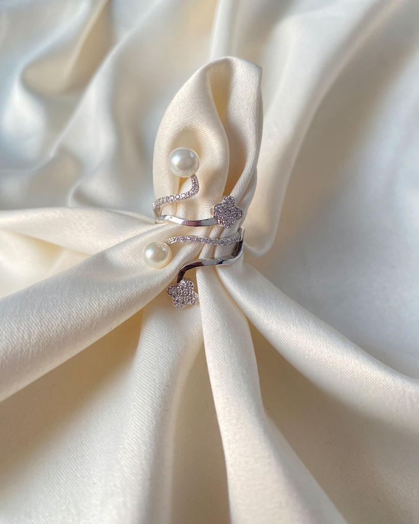 Salt Dual Pearl Ring | Jeevee