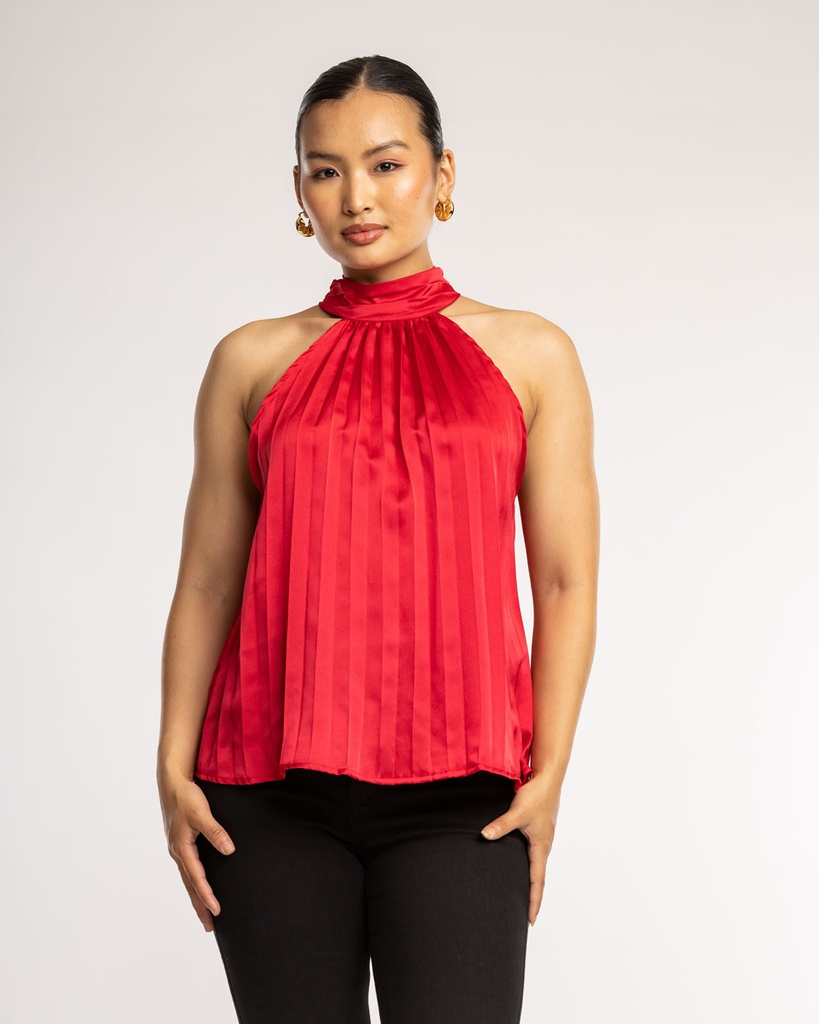 Salt Pleated Halter Neck Top (s) | Jeevee