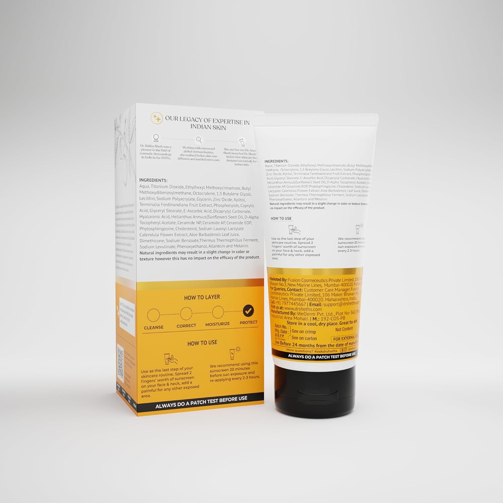 Dr. Sheth’s Ceramide & Vitamin C Sunscreen-80g | Jeevee