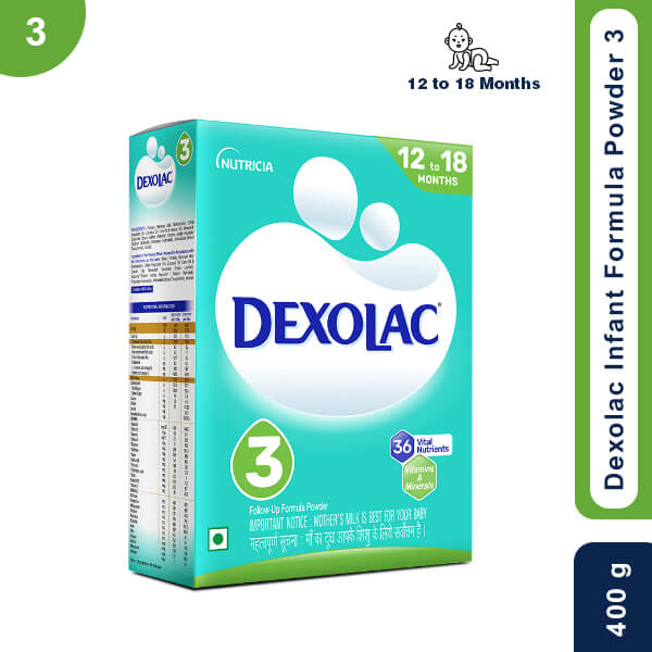 Dexolac Infant Formula Powder 3 From 12 To 18 Months- 400g | Jeevee
