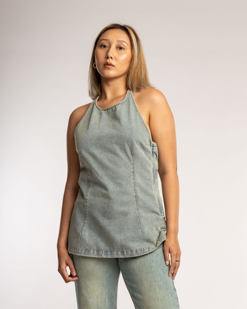 Salt Denim Halter Top (m) | Jeevee