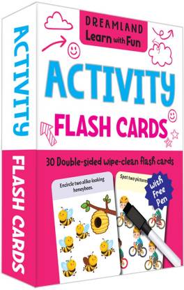 30 Double Sided Wipe Clean Activity Flash Card For Kid (free Pen) | Jeevee