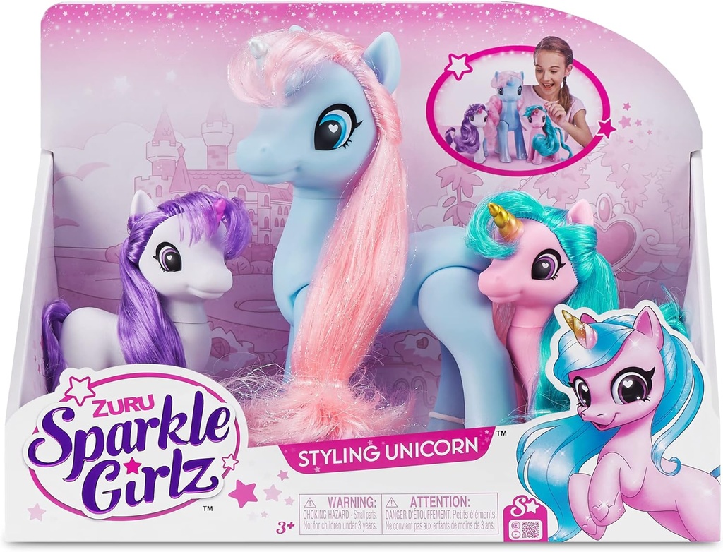 Zuru Sparkle Girlz Unicorn 3 Set Of Colored Unicorns | Jeevee