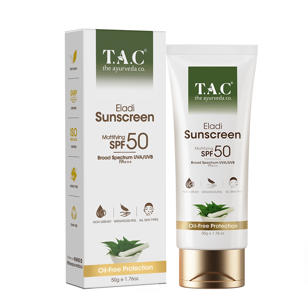 The Ayurvedic Co Eladi Uvb Ray Protection Sunscreen Spf 50- 50gm | Jeevee